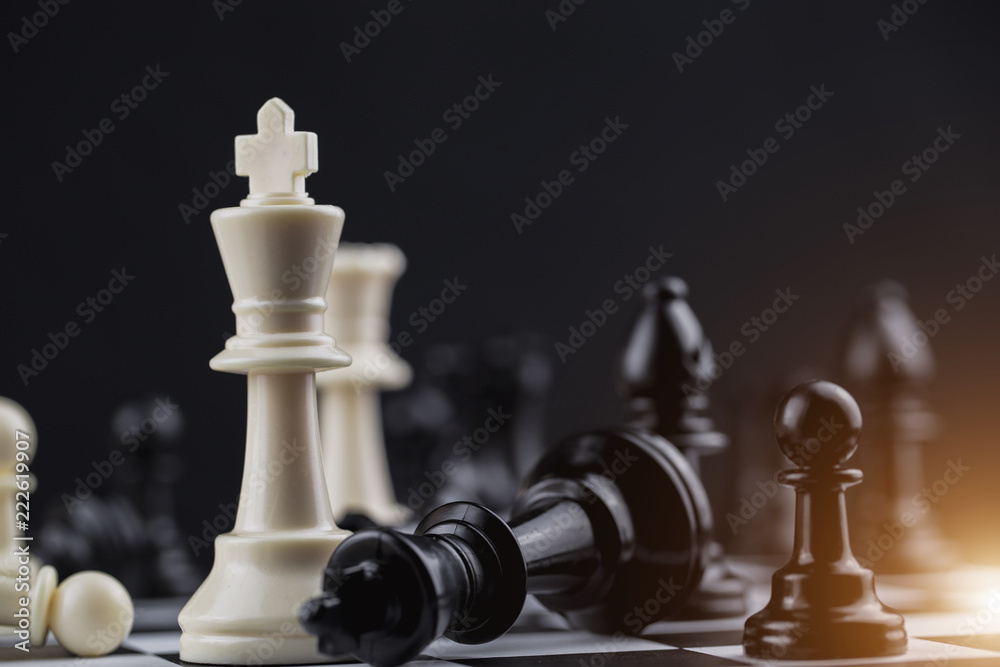 White king in chess game with Concept for company strategy,business ...