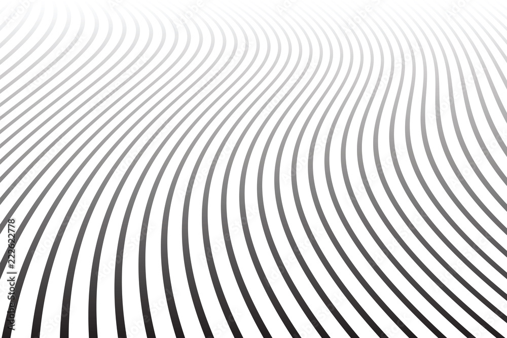 Abstract wavy lines design. Diminishing perspective view. Stock Vector ...