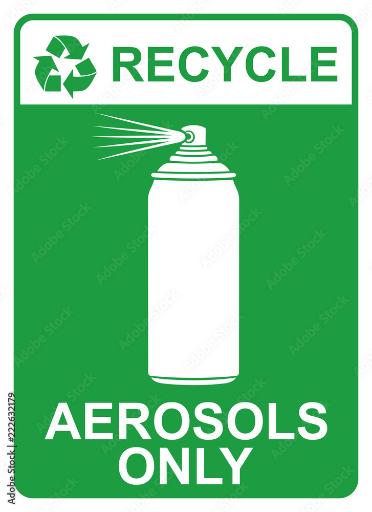 recycle vector sign - aerosols only Stock Vector | Adobe Stock