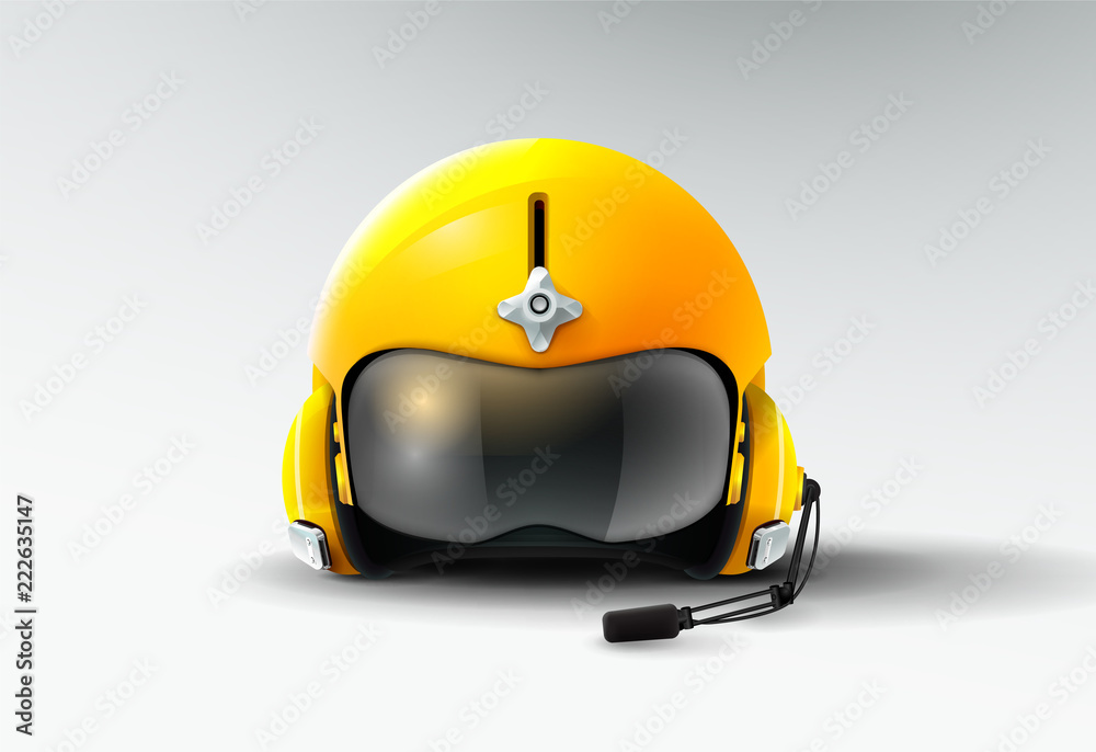pilot jet helmet aviator vector illustration Stock Vector | Adobe Stock