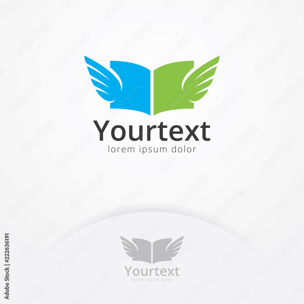 Freedom reading logo. Logo of book or libraries with wings, symbol of ...