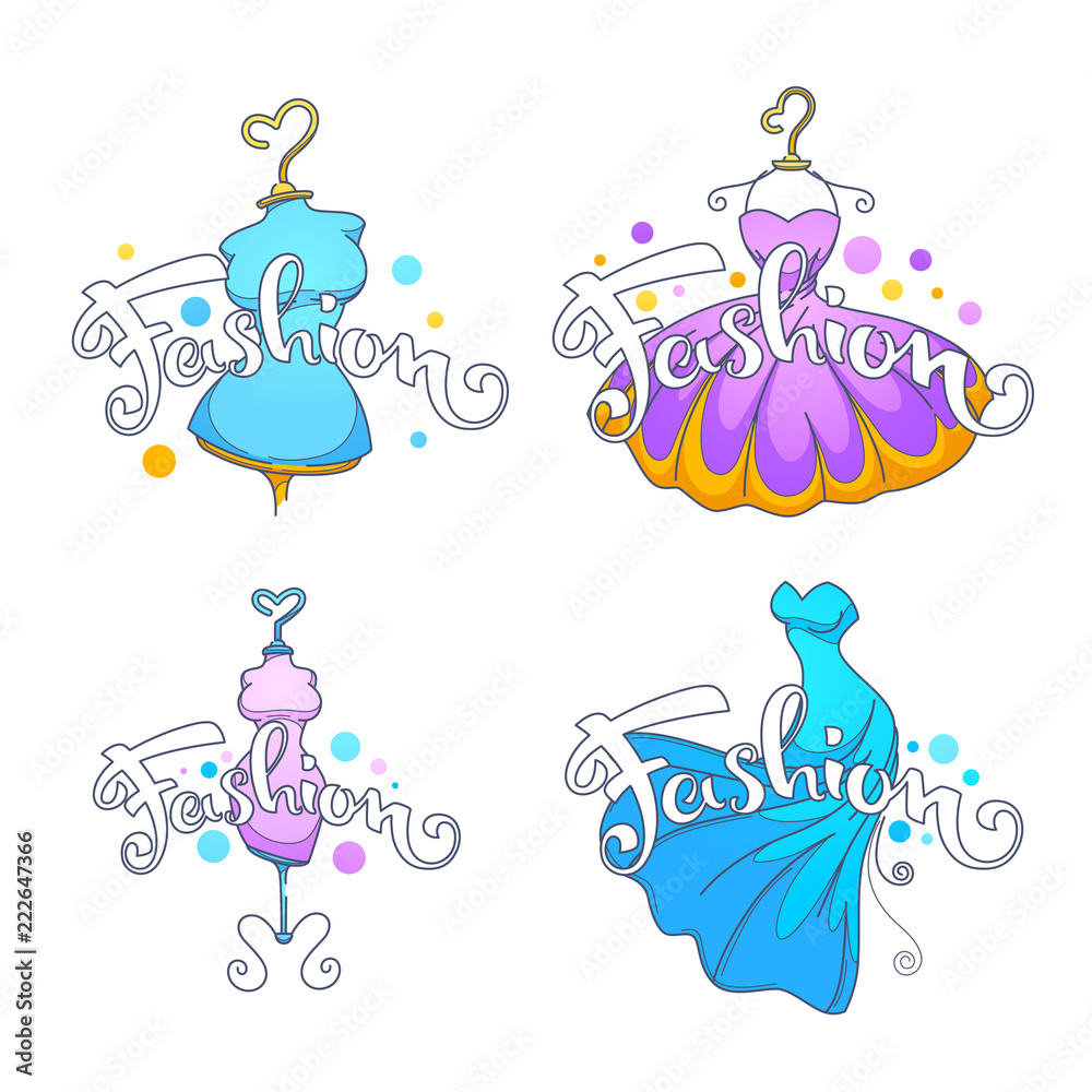 vector collection of fashion boutique and store logo, label, emblems ...