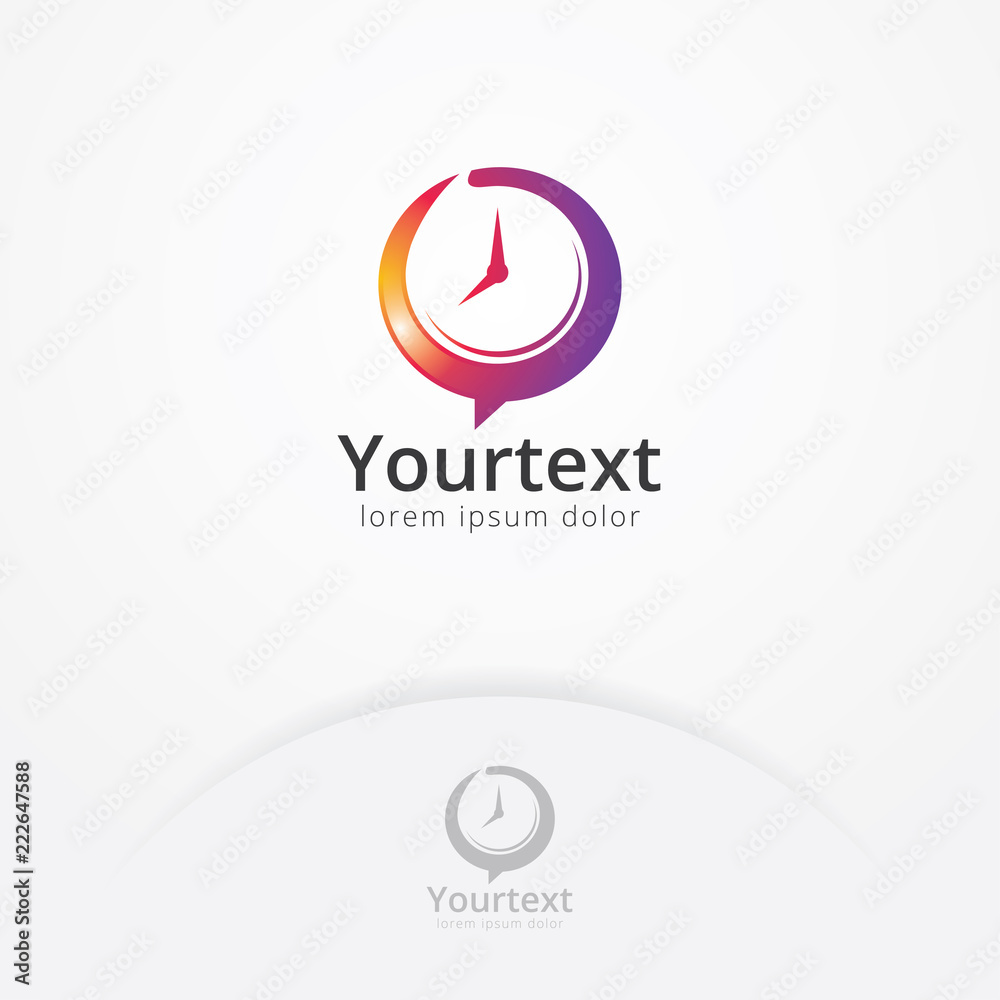 Vector logo of time management consultation. Time talk logo design ...