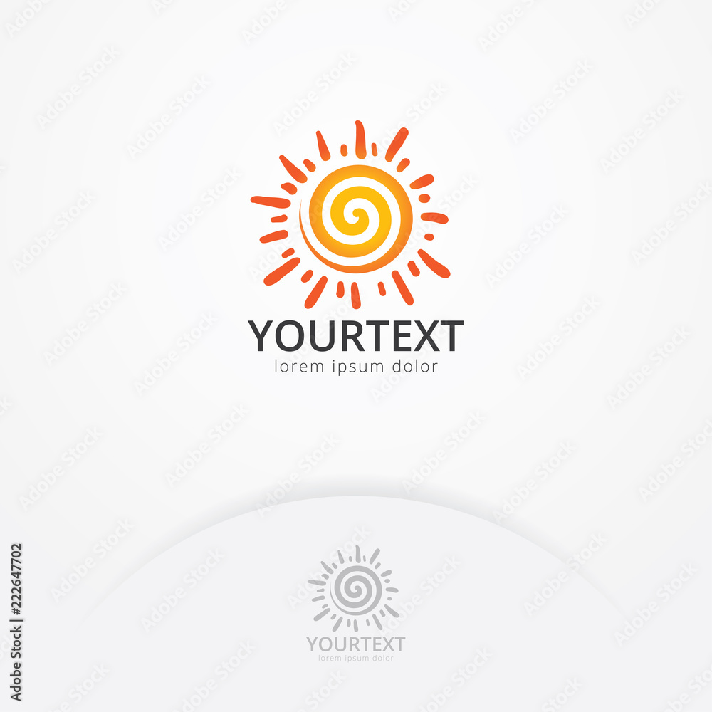 Warm sun logo, Vector of spiral sun logo. Sun logo or icon vector ...