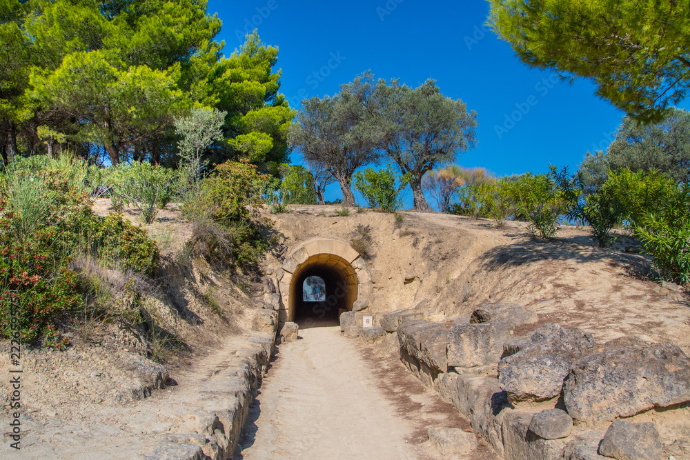 Entrance tunnel from where the athletes enter to the ancient ...