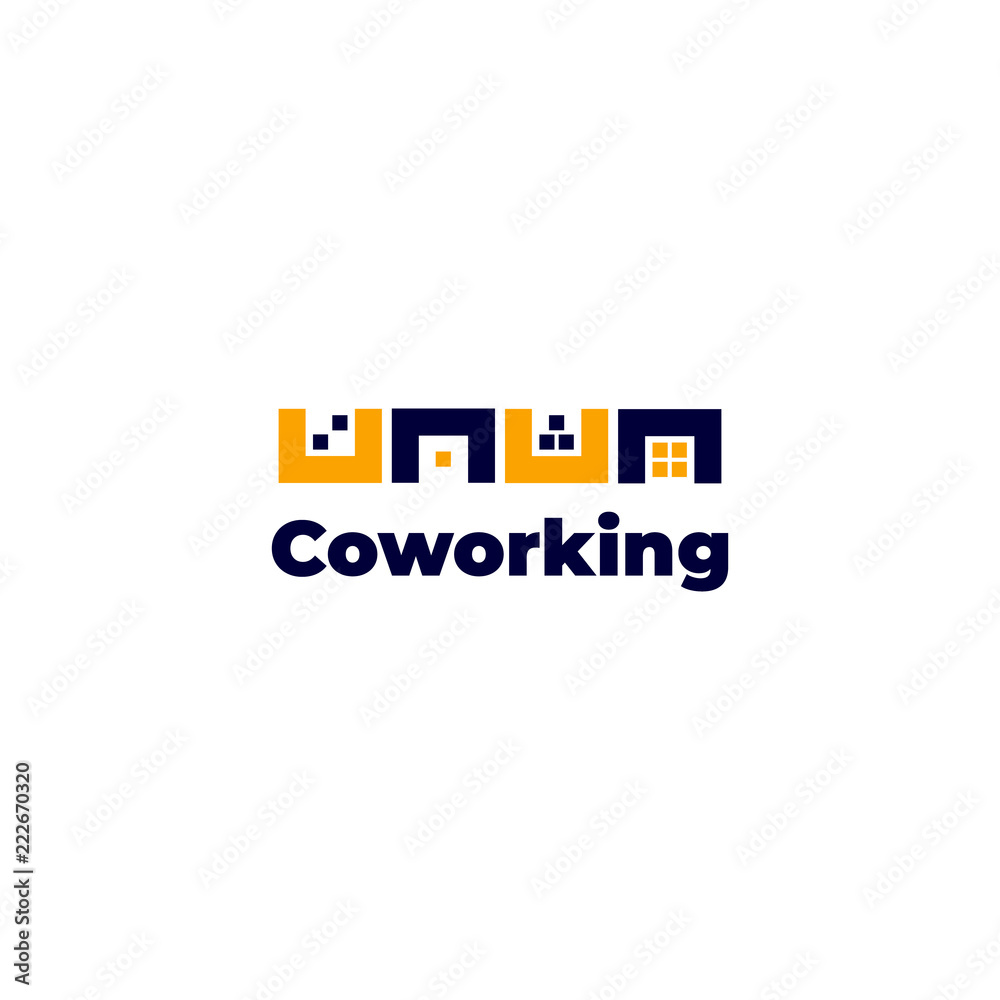 coworking logo. vector template Stock Vector | Adobe Stock