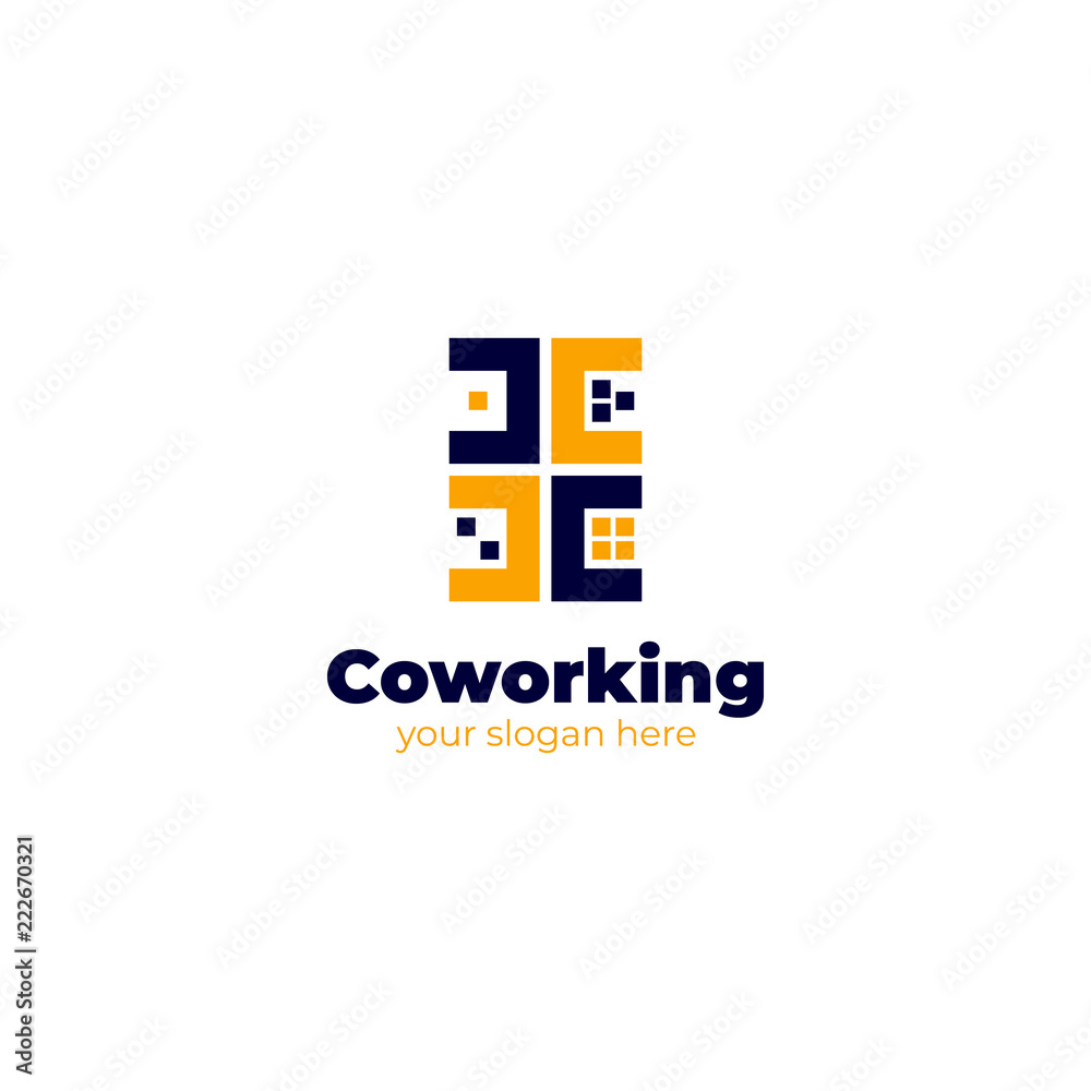 coworking logo. vector template Stock Vector | Adobe Stock
