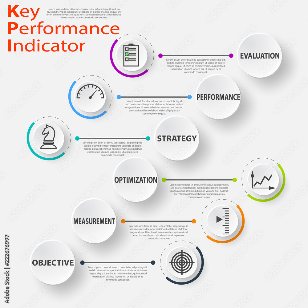 Infographic KPI concept with marketing icons. Key performance ...
