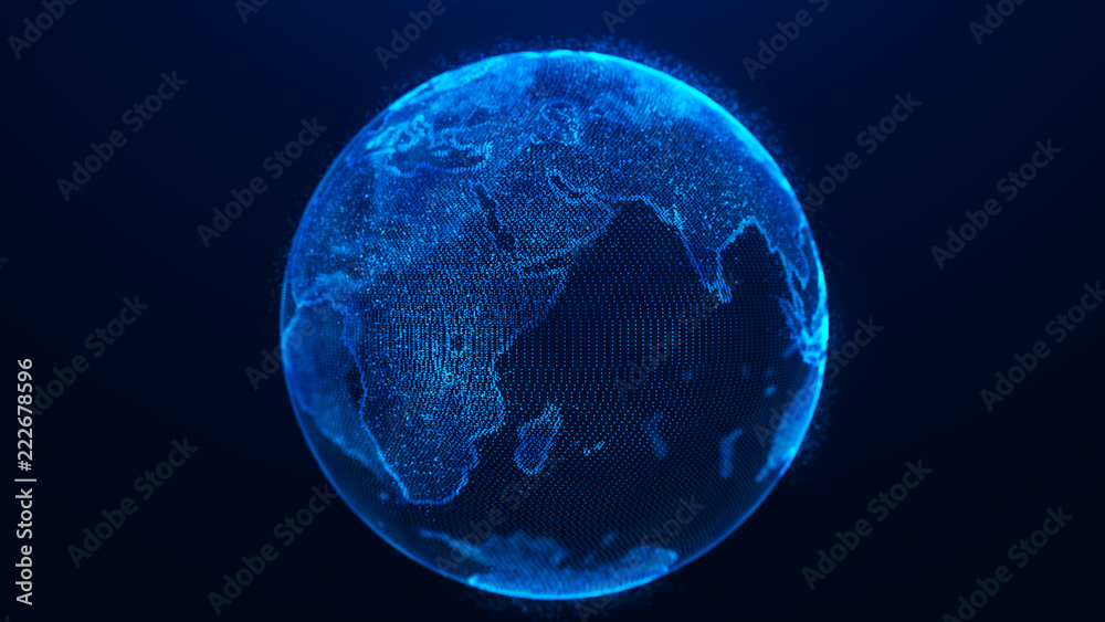 Global planet background. Global network planet Earth. 3D rendering ...