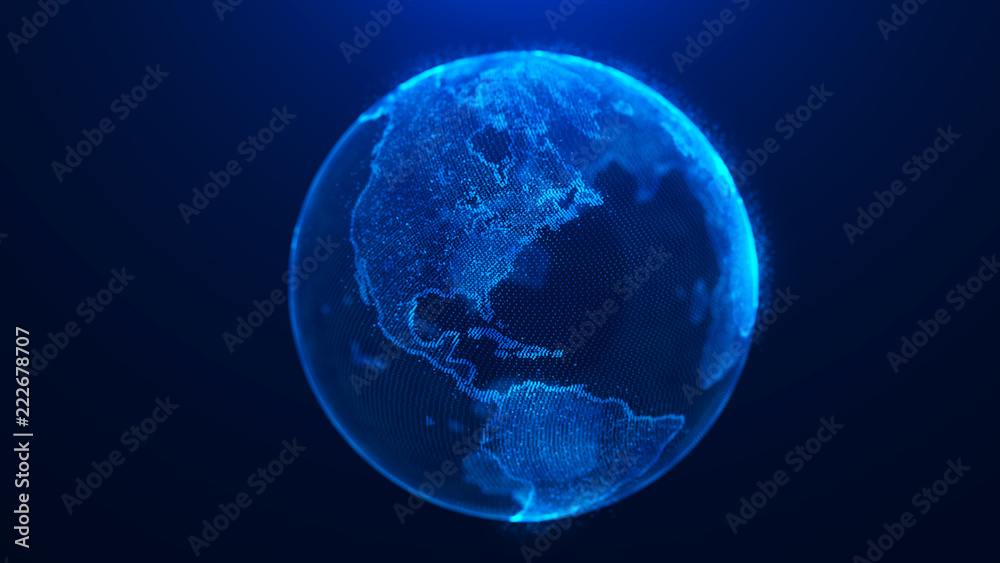 Global planet background. Global network planet Earth. 3D rendering ...