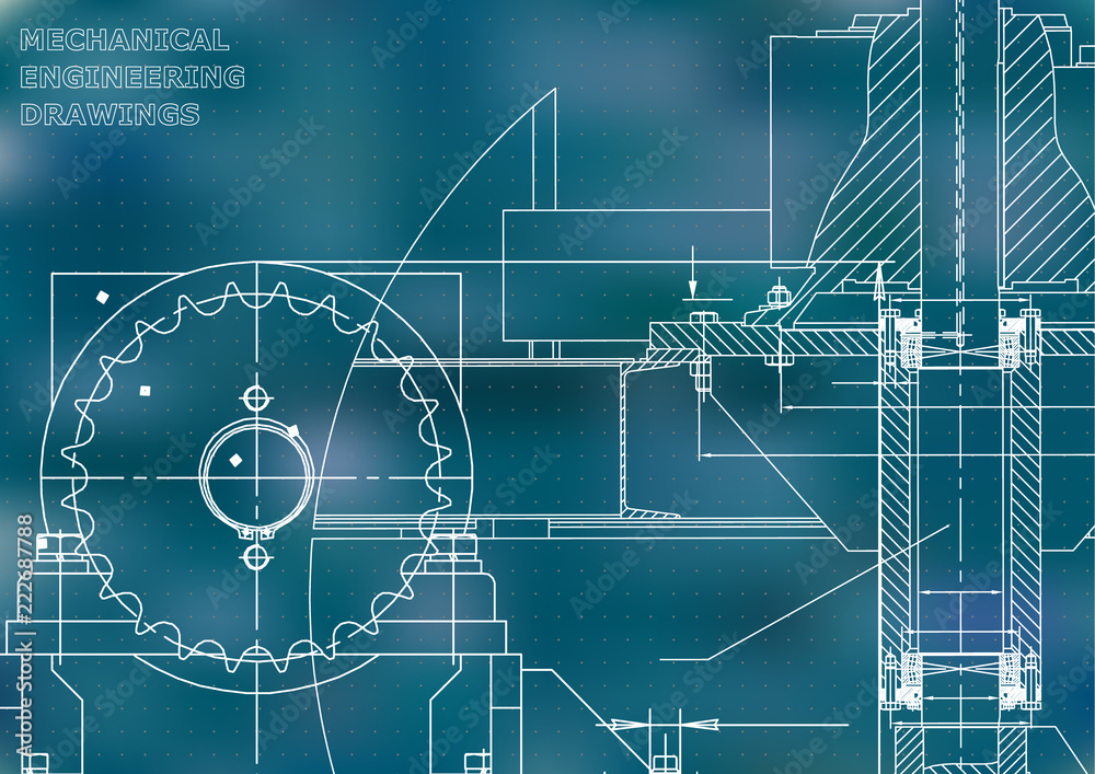 Blueprints. Engineering backgrounds. Mechanical engineering drawings ...