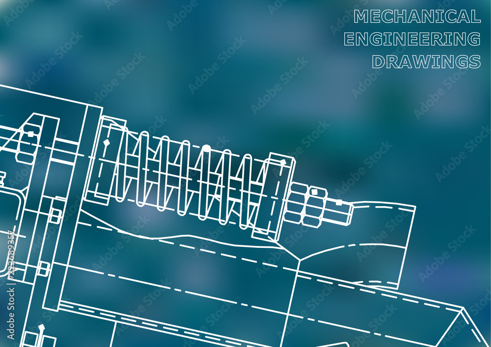 Mechanical engineering drawings. Background for inscription. Cover ...