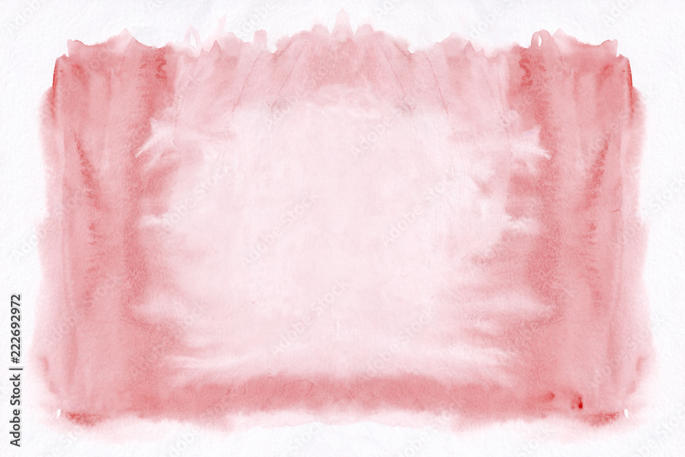 Light red horizontal watercolor gradient hand drawn background. Middle ...