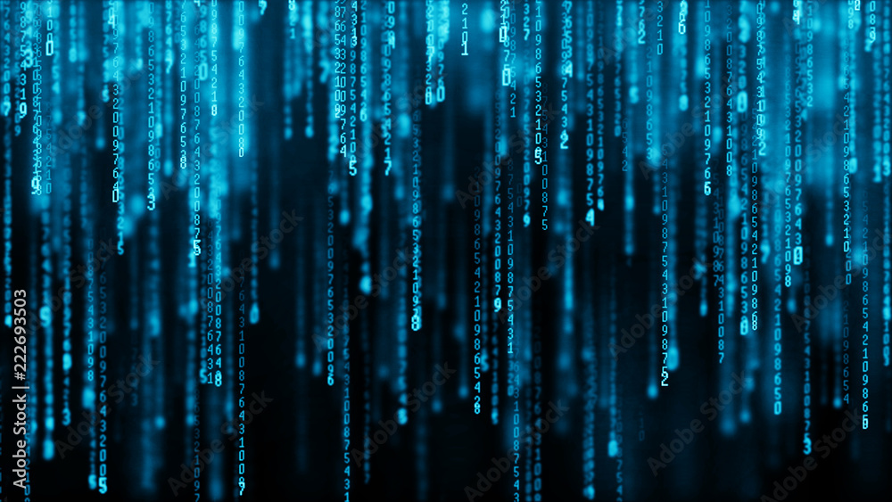 Data technology background. Big data visualization. Flow of data ...