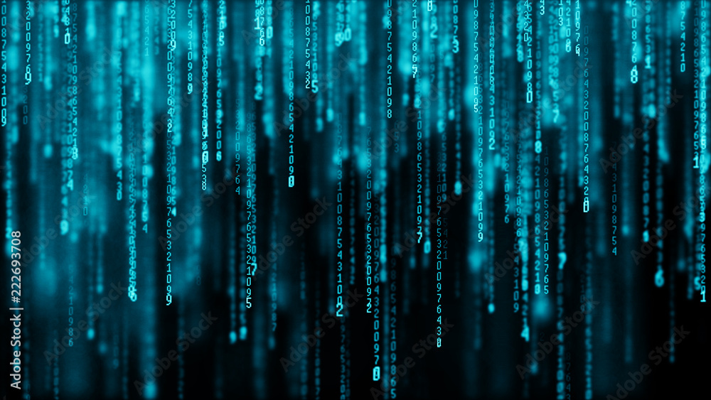 Data technology background. Big data visualization. Flow of data ...