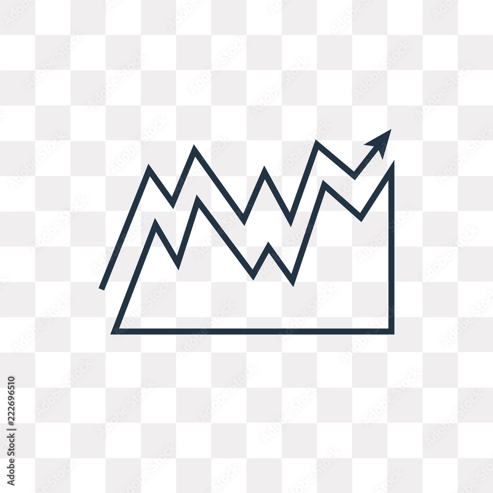 Vecteur Stock Line chart vector icon isolated on transparent background ...