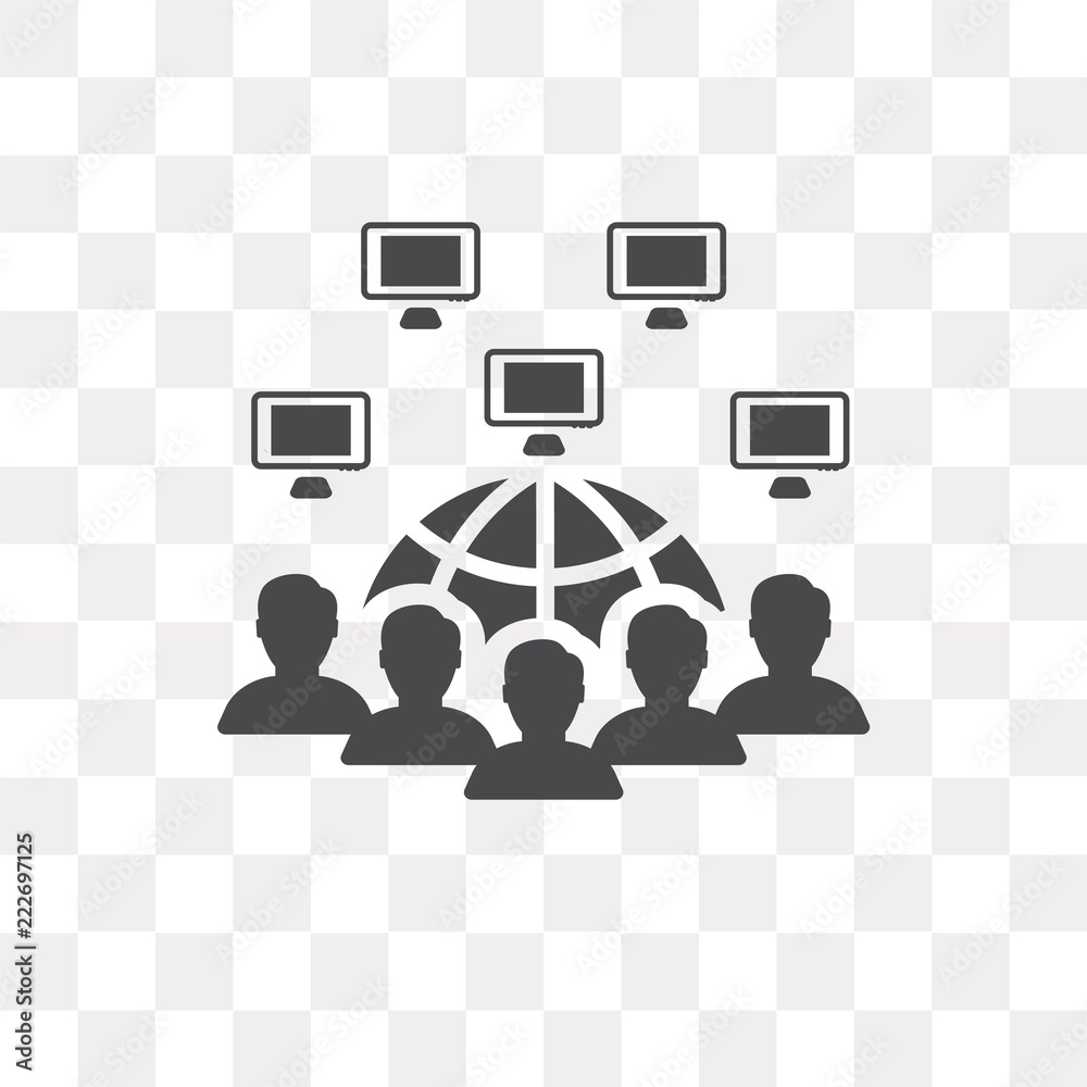networking icon on transparent background. Modern icons vector ...