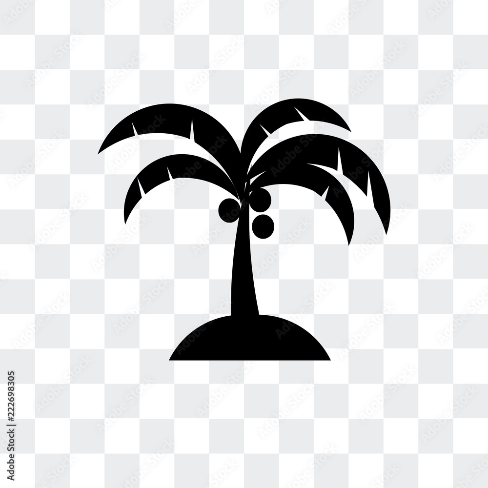 coconut tree icon isolated on transparent background. Modern and ...