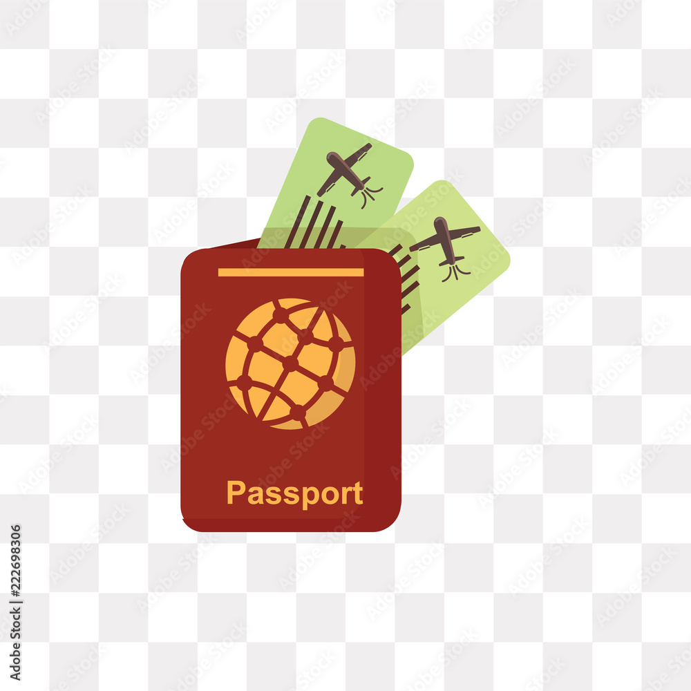 passport icon on transparent background. Modern icons vector ...