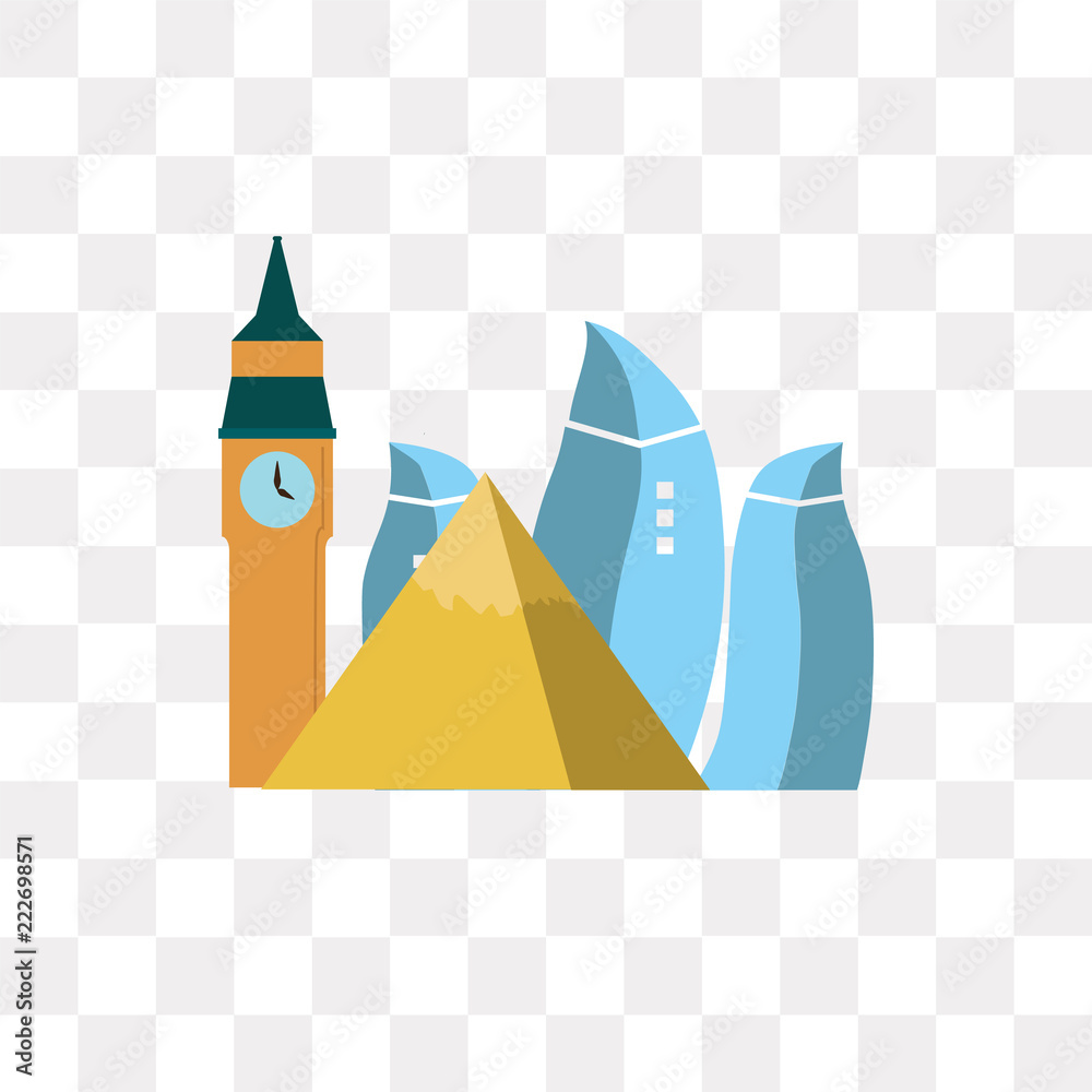 landmark icon on transparent background. Modern icons vector ...