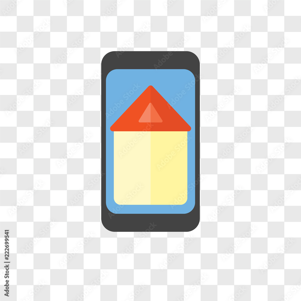 smart home icons isolated on transparent background. Modern and ...