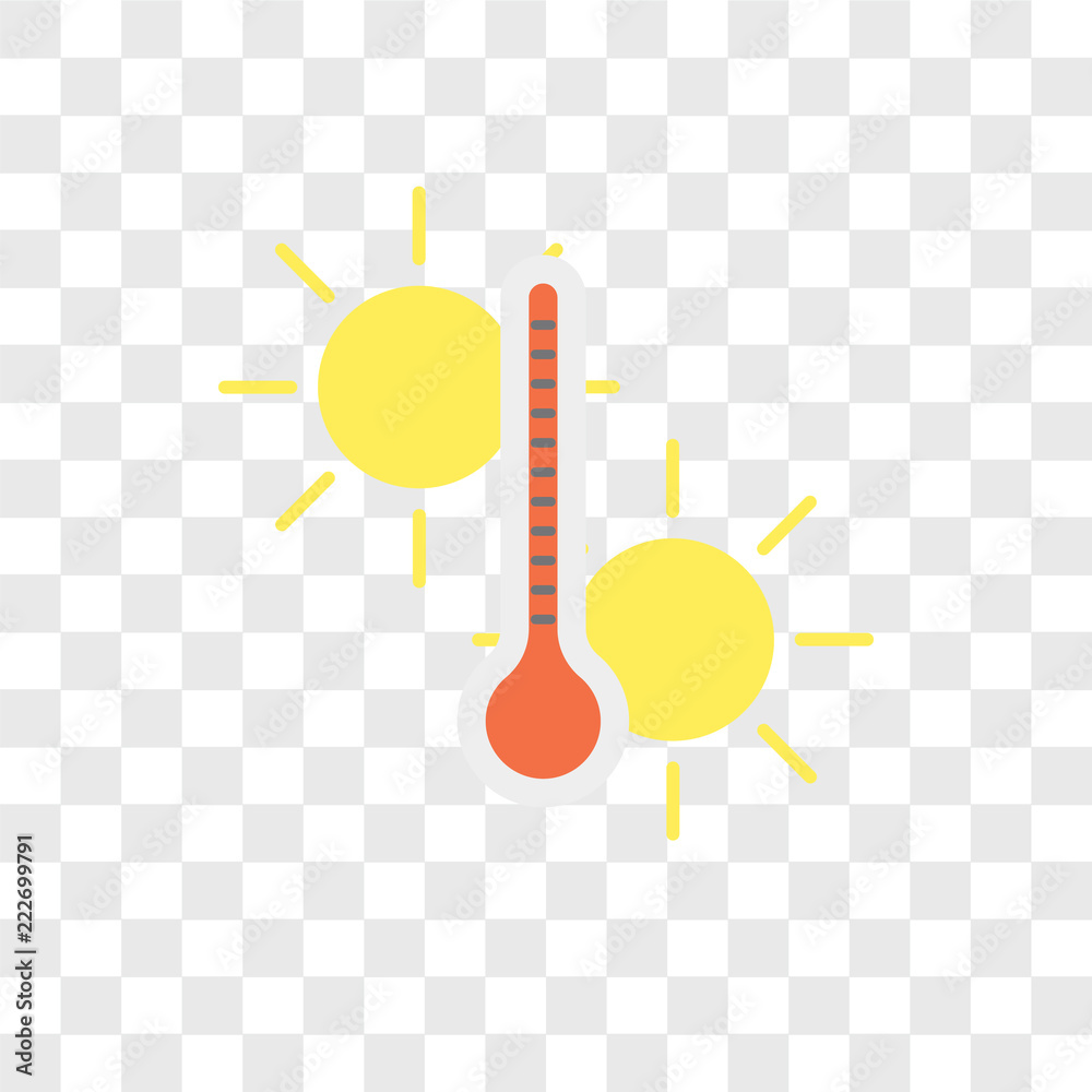 temperature icons isolated on transparent background. Modern and ...