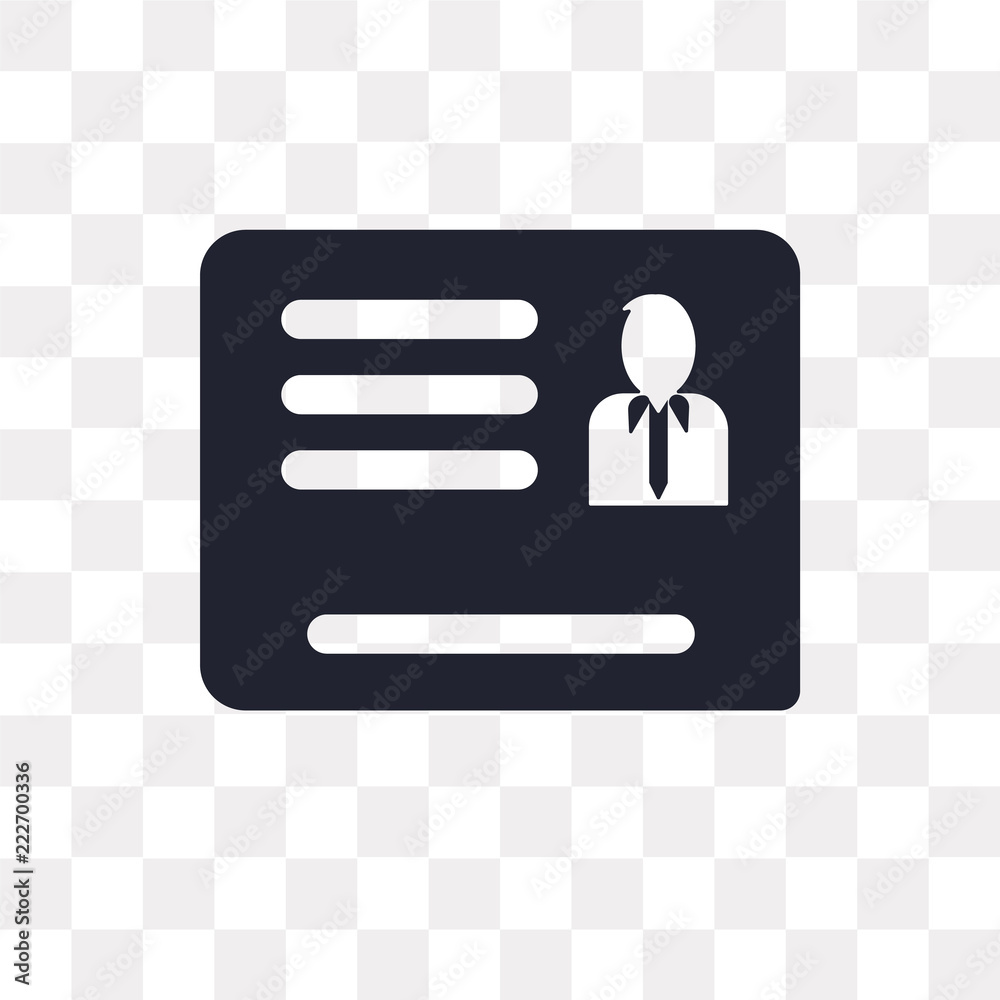 id card icon on transparent background. Modern icons vector ...