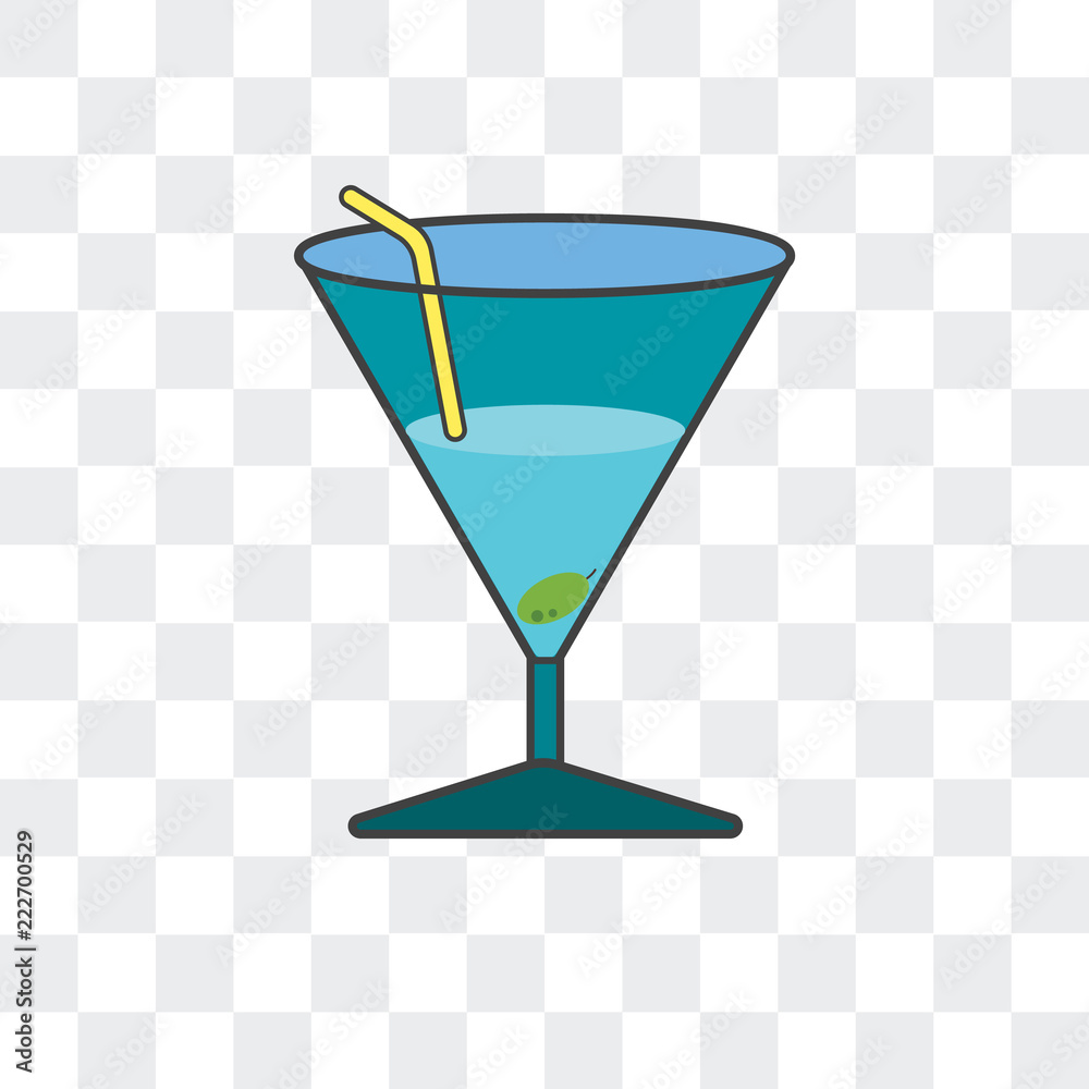 martini icon isolated on transparent background. Modern and editable ...