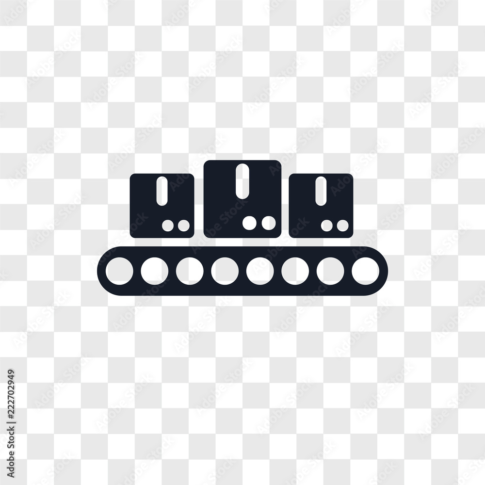 conveyor icons isolated on transparent background. Modern and editable ...