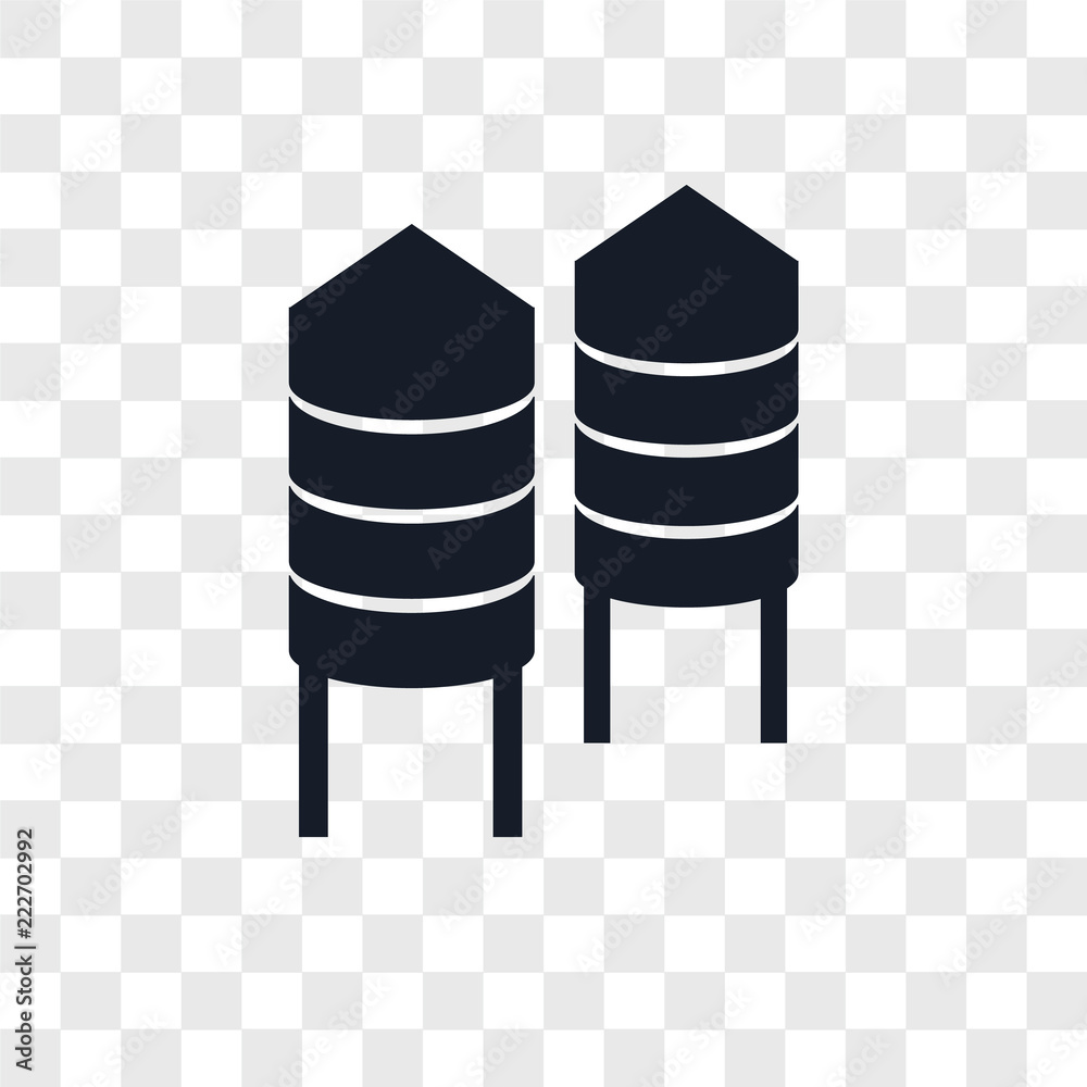 silo icons isolated on transparent background. Modern and editable silo ...