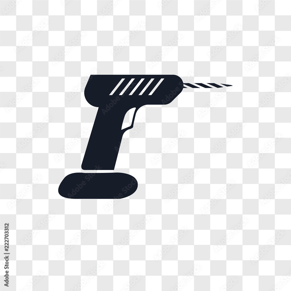 drill icons isolated on transparent background. Modern and editable drill icon. Simple icon ...