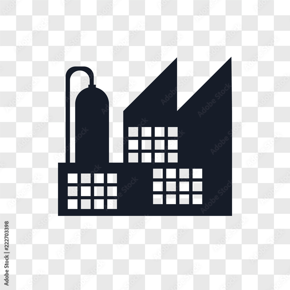 factory icons isolated on transparent background. Modern and editable ...