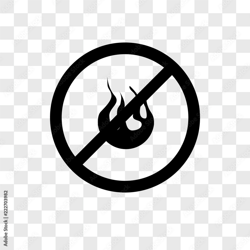 no fire icons isolated on transparent background. Modern and editable ...
