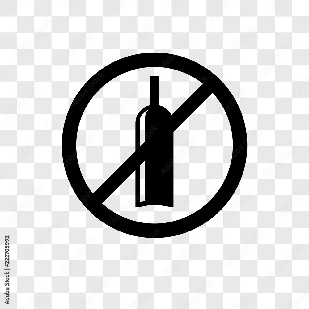 no alcohol icons isolated on transparent background. Modern and ...