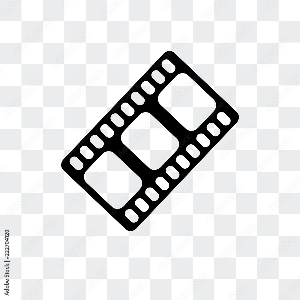 film strip black icon isolated on transparent background. Modern and ...