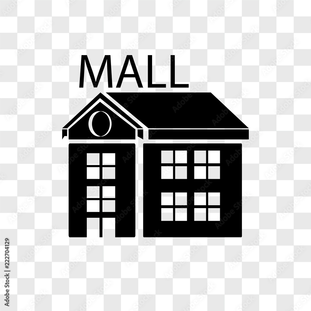 mall icons isolated on transparent background. Modern and editable mall ...