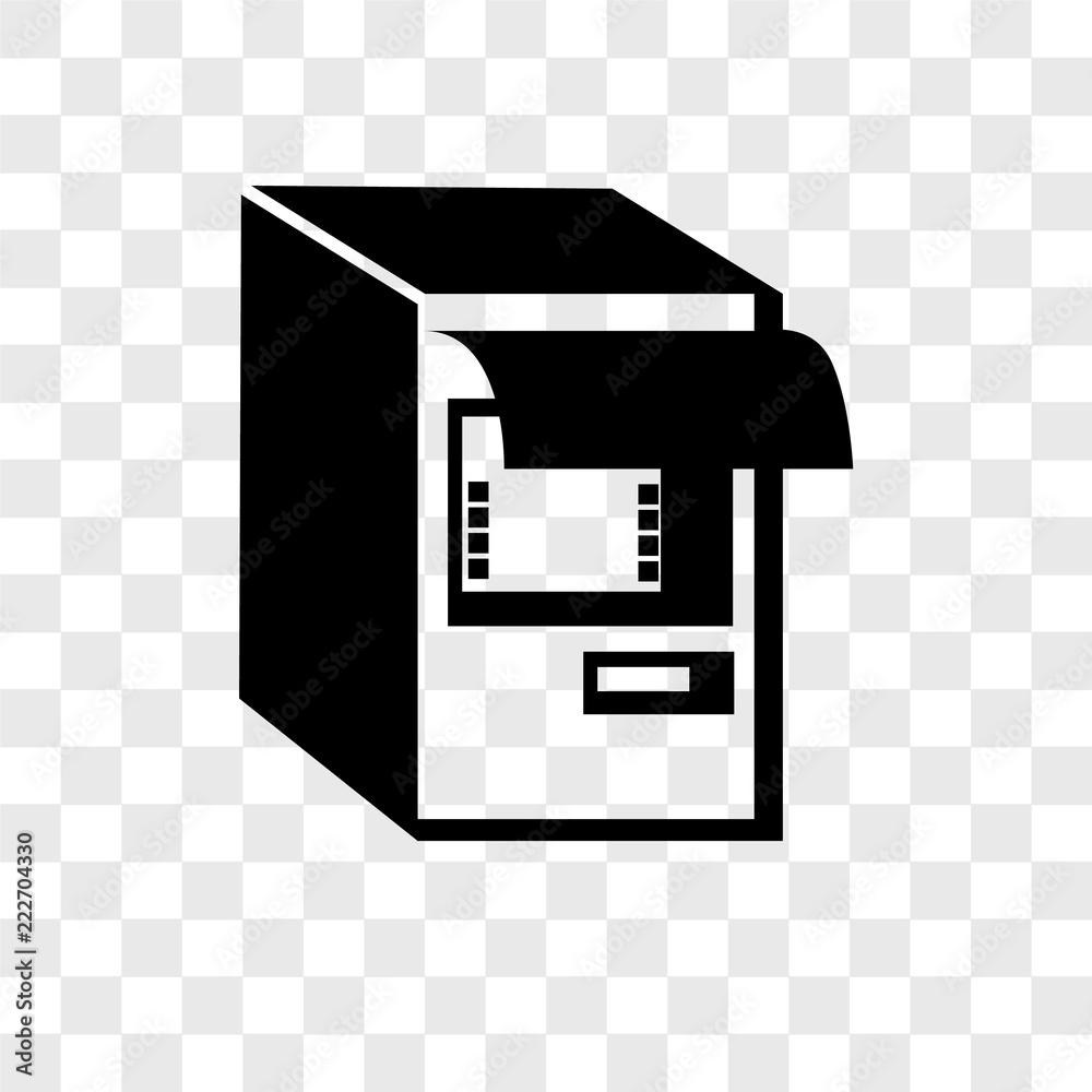 atm icons isolated on transparent background. Modern and editable atm ...