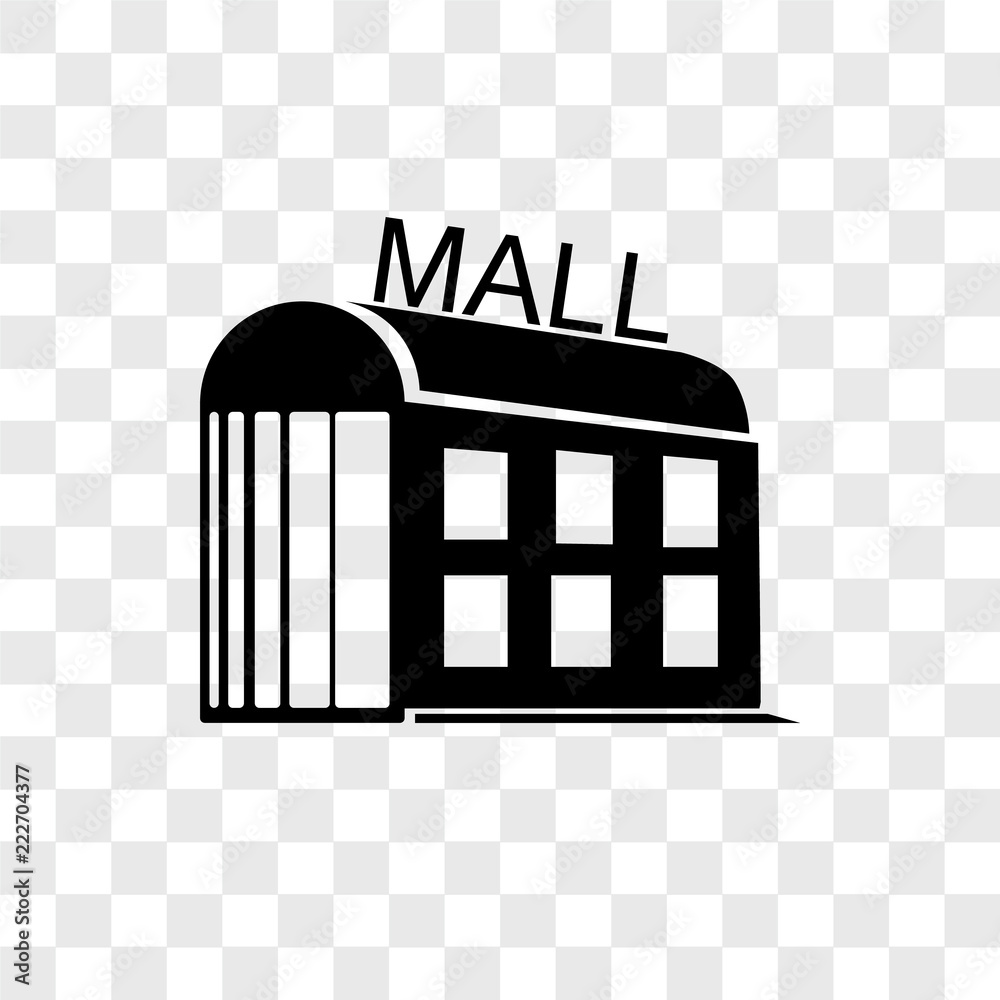 mall icons isolated on transparent background. Modern and editable mall ...