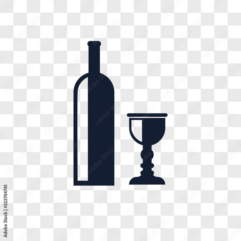 wine icons isolated on transparent background. Modern and editable wine ...