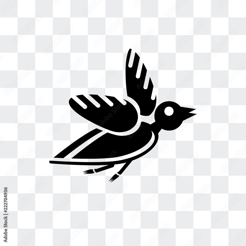 bird icon isolated on transparent background. Modern and editable bird ...