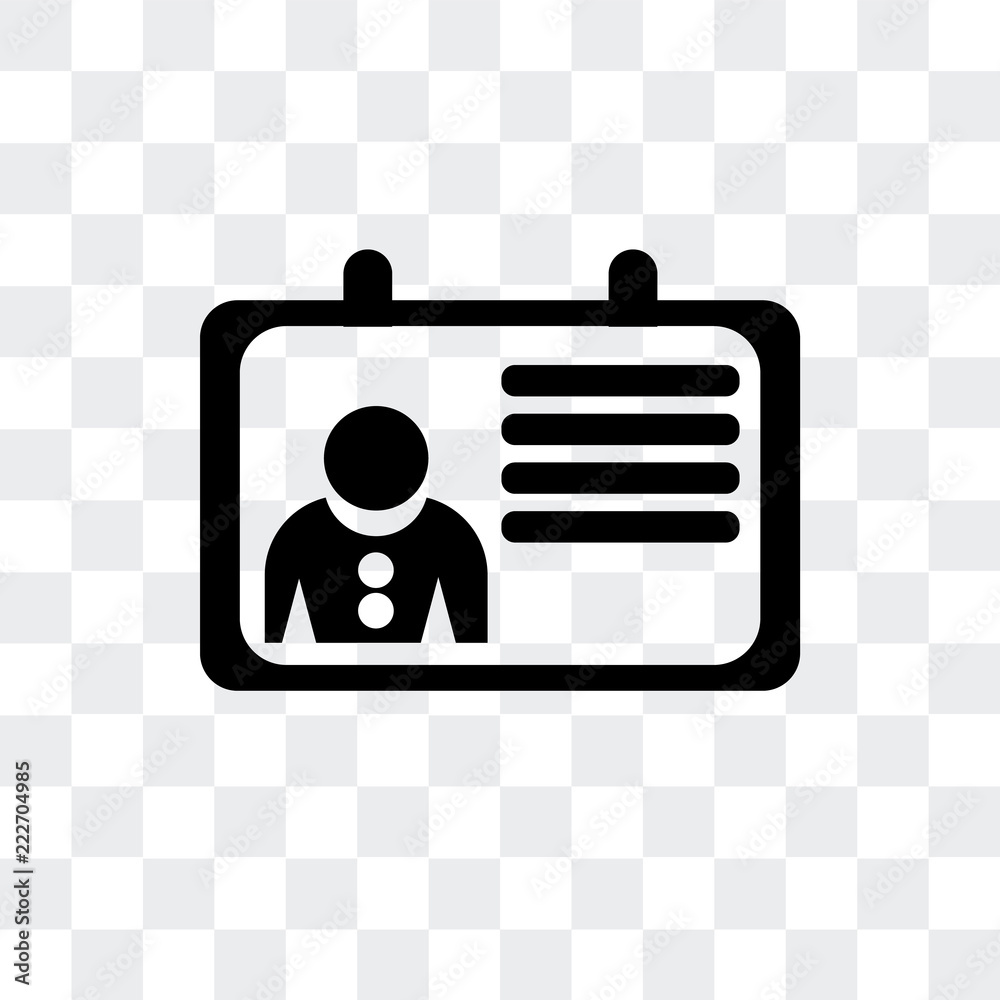 id card icon isolated on transparent background. Modern and editable id ...