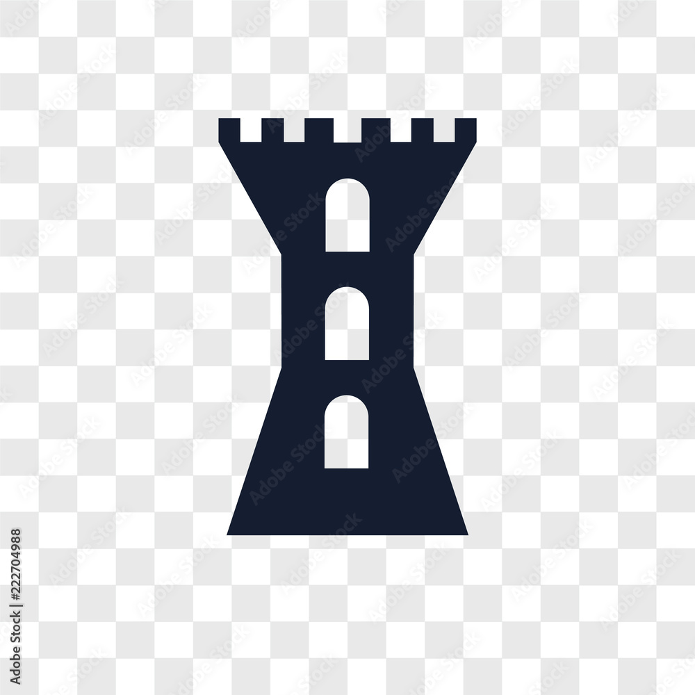 tower icons isolated on transparent background. Modern and editable ...