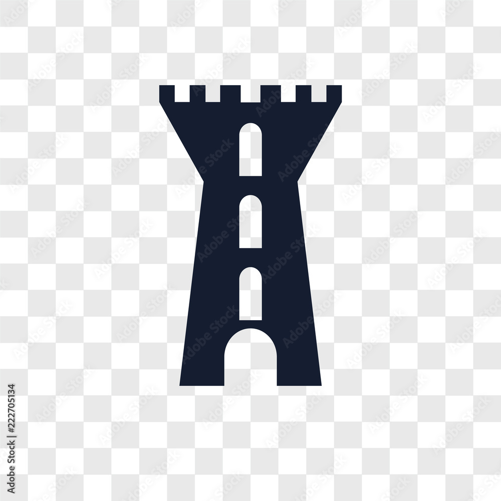 tower icons isolated on transparent background. Modern and editable ...