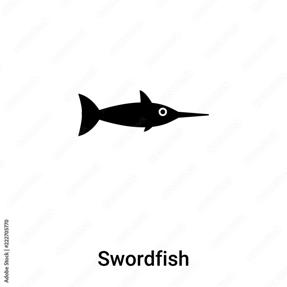 Swordfish icon vector isolated on white background, logo concept of ...