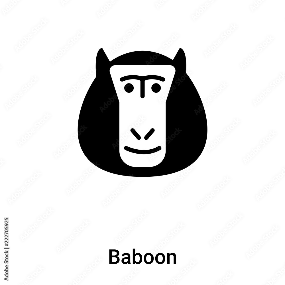 Baboon icon vector isolated on white background, logo concept of Baboon ...