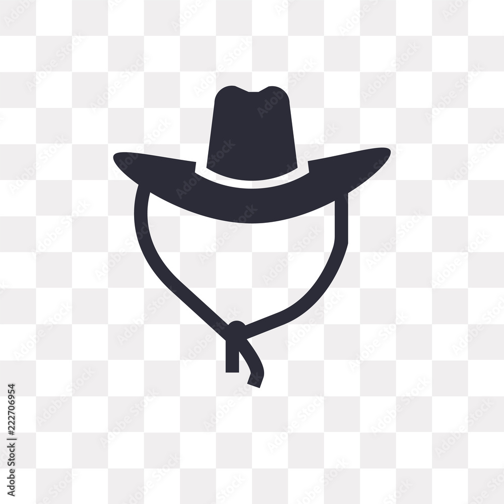 cowboy hat icon on transparent background. Modern icons vector ...