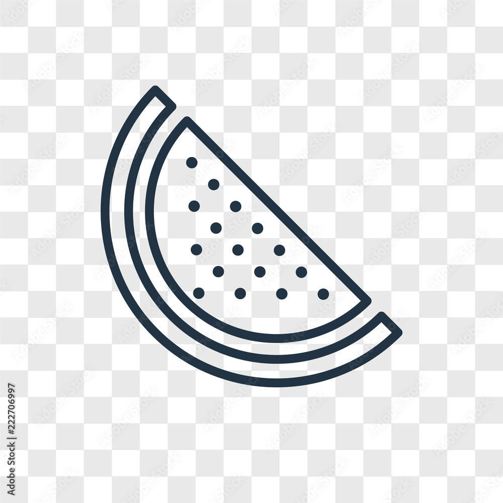 watermelon icons isolated on transparent background. Modern and ...