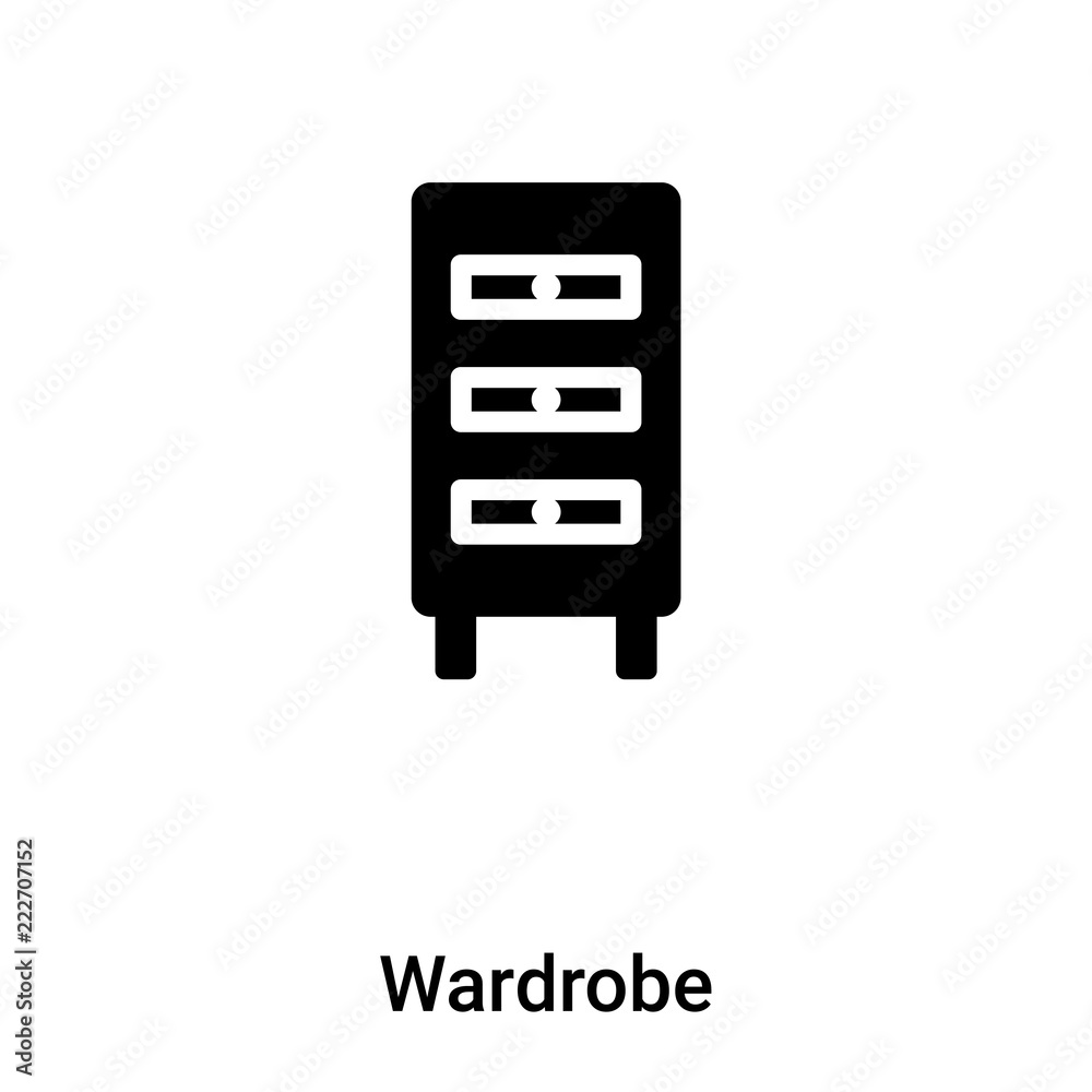 Wardrobe icon vector isolated on white background, logo concept of ...
