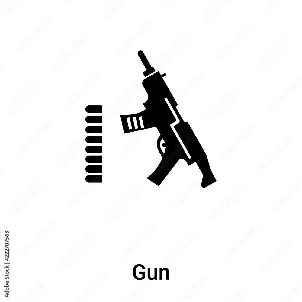 Gun icon vector isolated on white background, logo concept of Gun sign ...