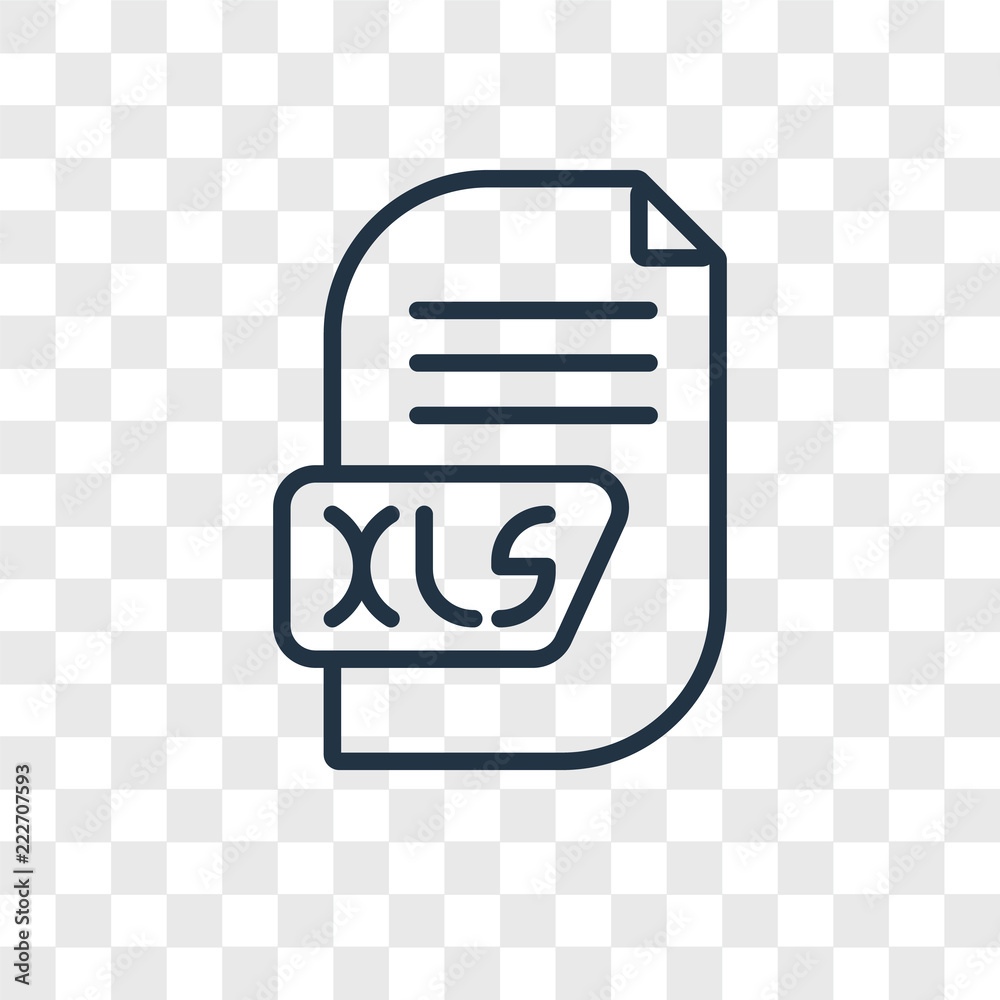 xls icons isolated on transparent background. Modern and editable xls ...